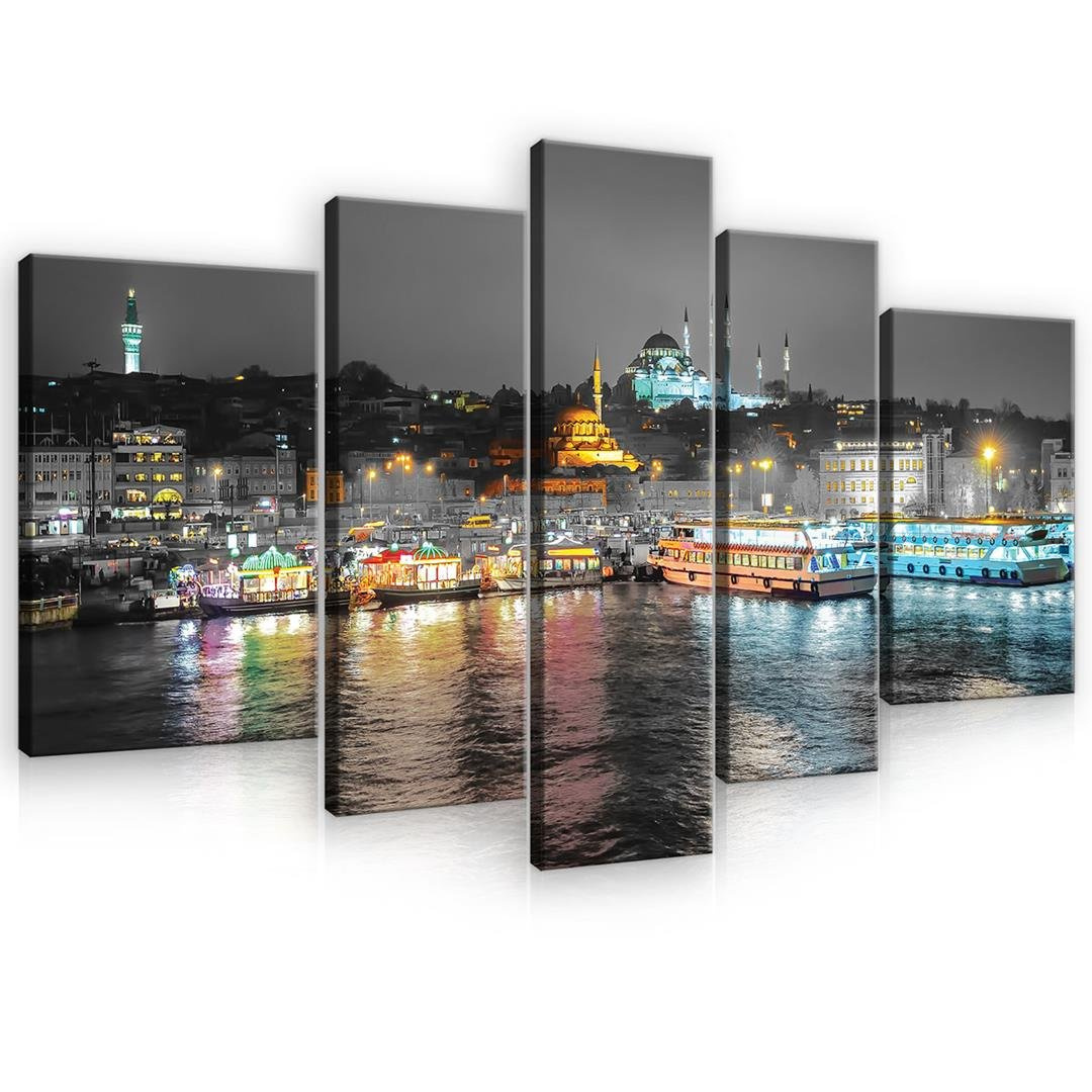 Obraz Obrazy Na ścianę Miasto Nocą Rzeka 170x100 Consalnet Otostyl